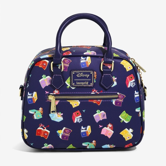 Loungefly | Bags | Loungefly Disney Books Purple Crossbody Bag | Poshmark